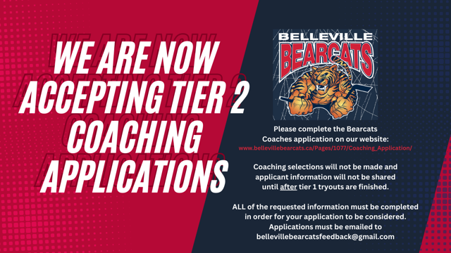 News > Tier 2 Coaching Applications Now Being Accepted (Belleville ...